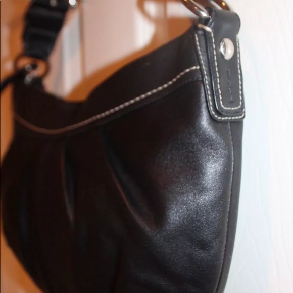Coach | Bags | Coach Black Pleated Leather Shoulder Bag F373 | Poshmark